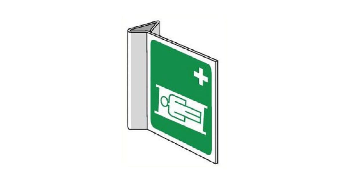 Brancard pictogram haaks PVC 150x150 mm | RH Brandbeveiliging