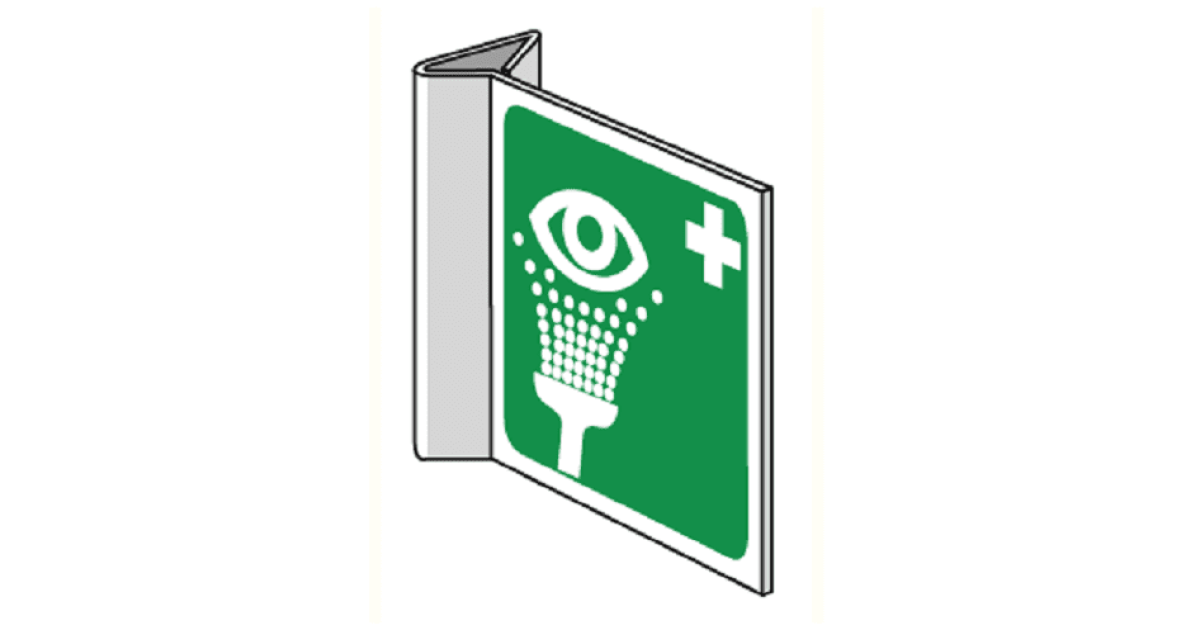 Oogdouche pictogram haaks PVC 200x200 mm | RH Brandbeveiliging